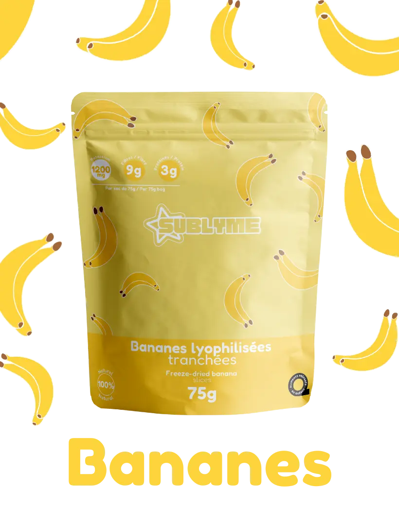 Bananes lyophilisées - Sublyme aliments lyophilisés